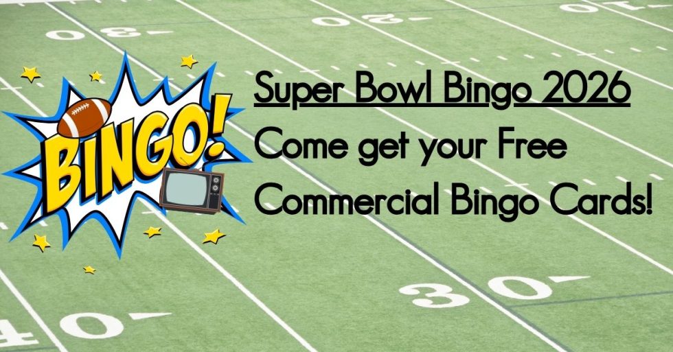Super Bowl Commercial Bingo from "Florida Gift Baskets"